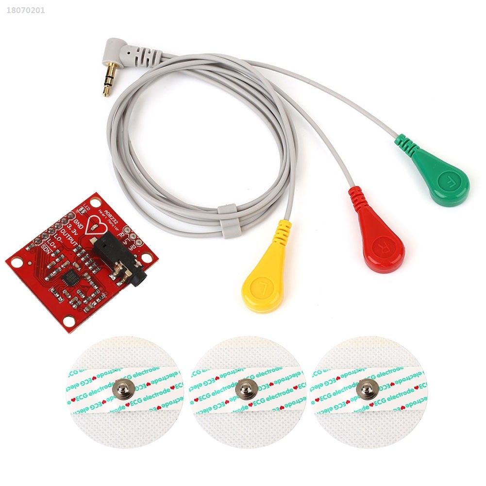 Single Lead Ad8232 Double Poles Pulse Heart Monitor Ecg Sensor Arduino